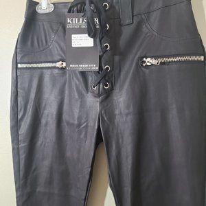 Killstar | Pants & Jumpsuits | Nwt Killstar Hello Vegan Leather Lace Up ...